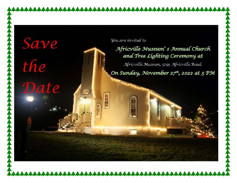 Save the Date: November 27th 5PM Africville Church and Tree Lighting ...